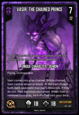 Vasir, the Chained Prince | Infinity Wars ATCG Wiki | Fandom