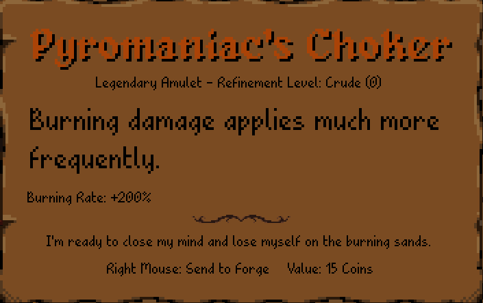 Pyromaniac's Choker | Into The Necrovale Wiki | Fandom