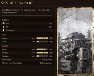 SKS 300 "Kaiser" | Iron Harvest Wiki | Fandom