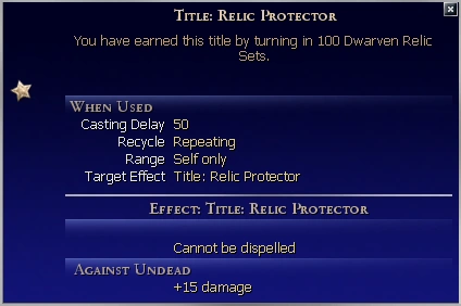 Title: Relic Protector | Istaria Wiki | Fandom