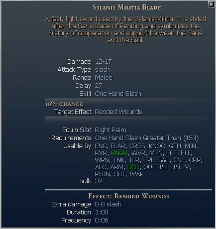 Sslanis Militia Blade | Istaria Wiki | Fandom