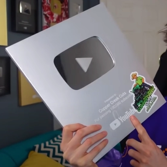 Copper Creeks Cuts Lawn Care Silver Play Button | Jack's Play Buttons ...