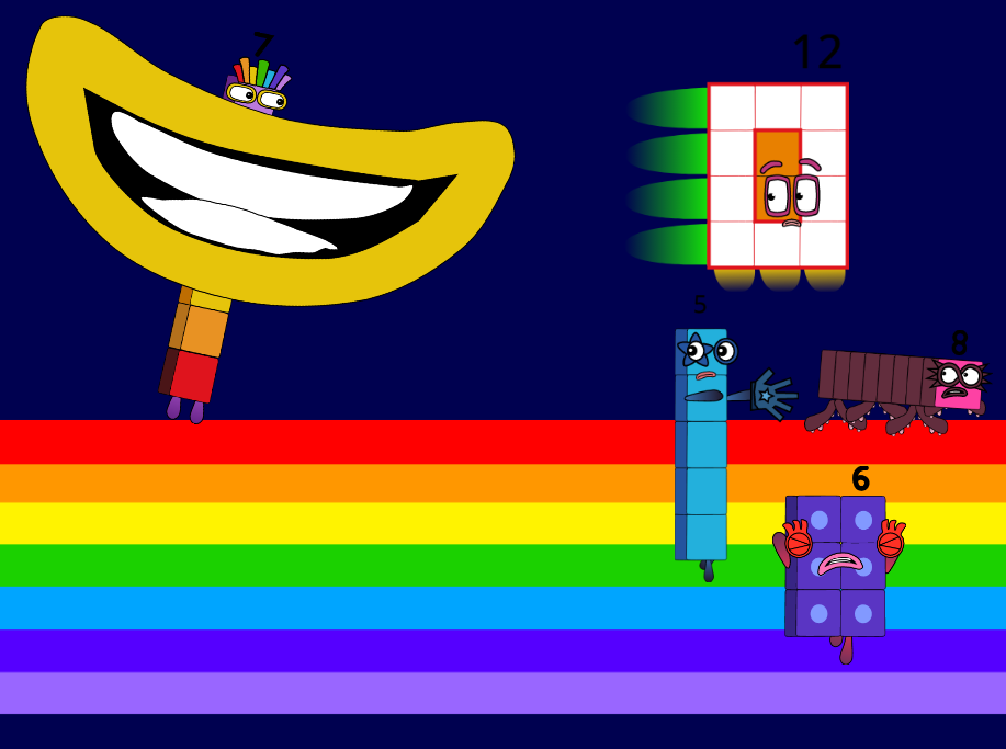 Numberblocks being chased by Seven | Jay's Media Wiki | Fandom