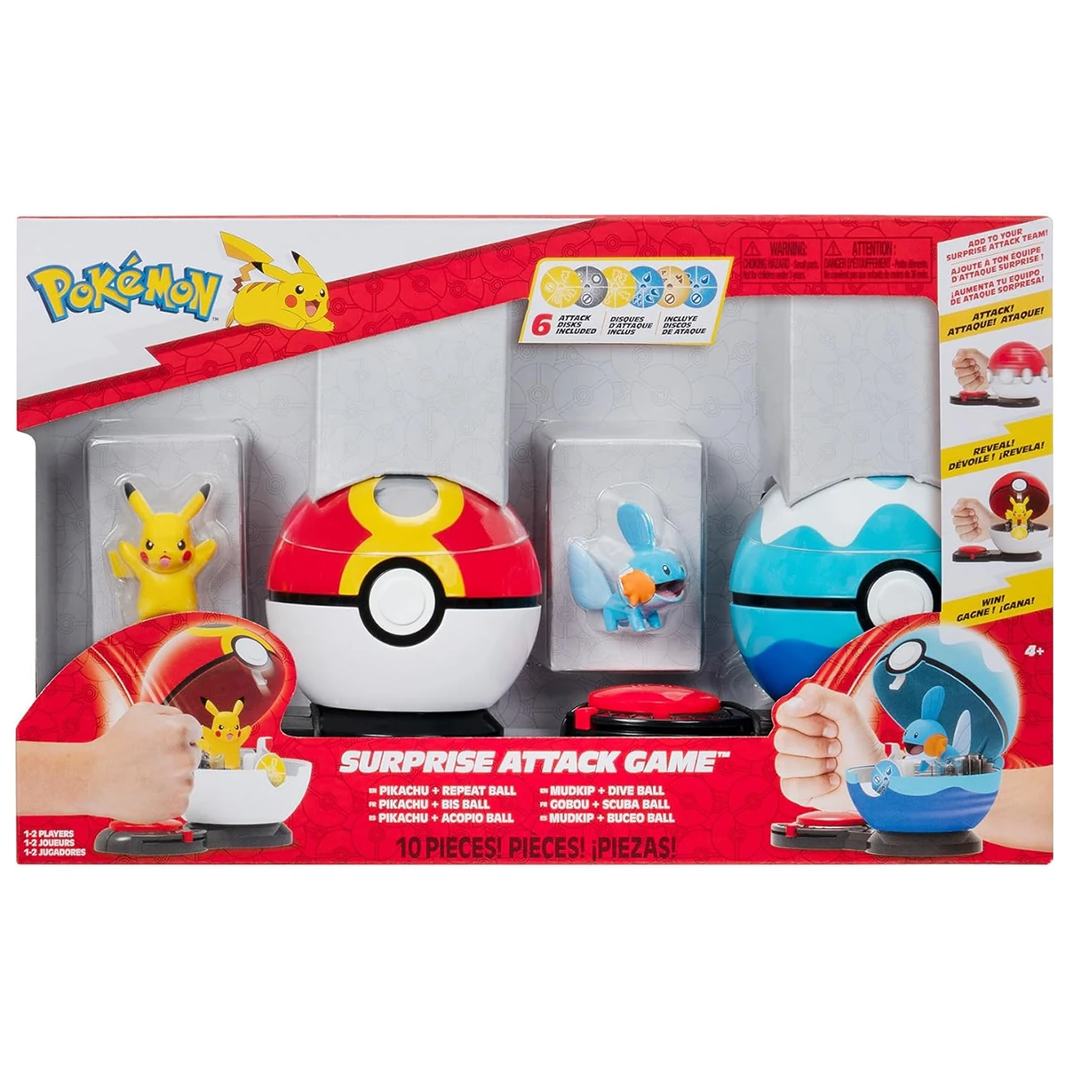 Surprise Attack Game Multi-Pack: Wave 4 - Pikachu & Mudkip | Jazwares ...