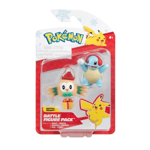 2" Holiday Battle Figure Pack: Wave 9 - Rowlet & Squirtle | Jazwares ...