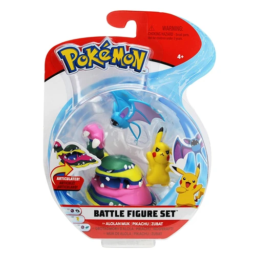 2" & 3" Battle Figure Set: Wave 2 - Pikachu, Zubat & Alolan Muk ...