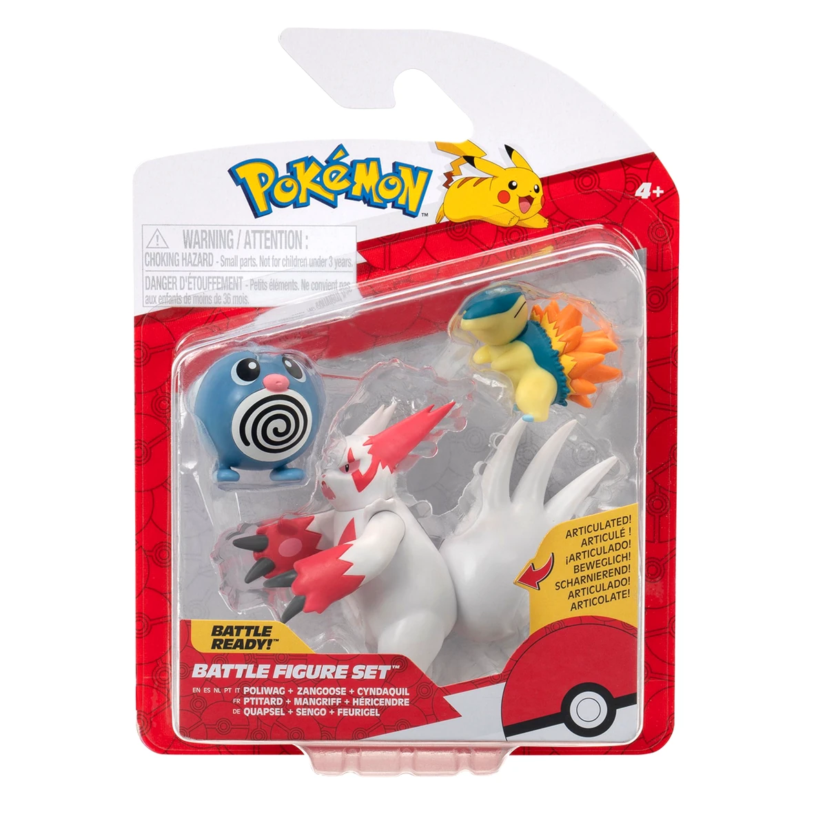2" & 3" Battle Figure Set: Wave 23 - Poliwag, Cyndaquil & Zangoose ...