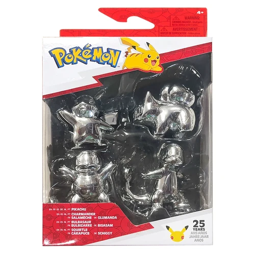 3" 25th Anniversary Silver Figure: Multi-Pack | Jazwares Pokemon Figure ...