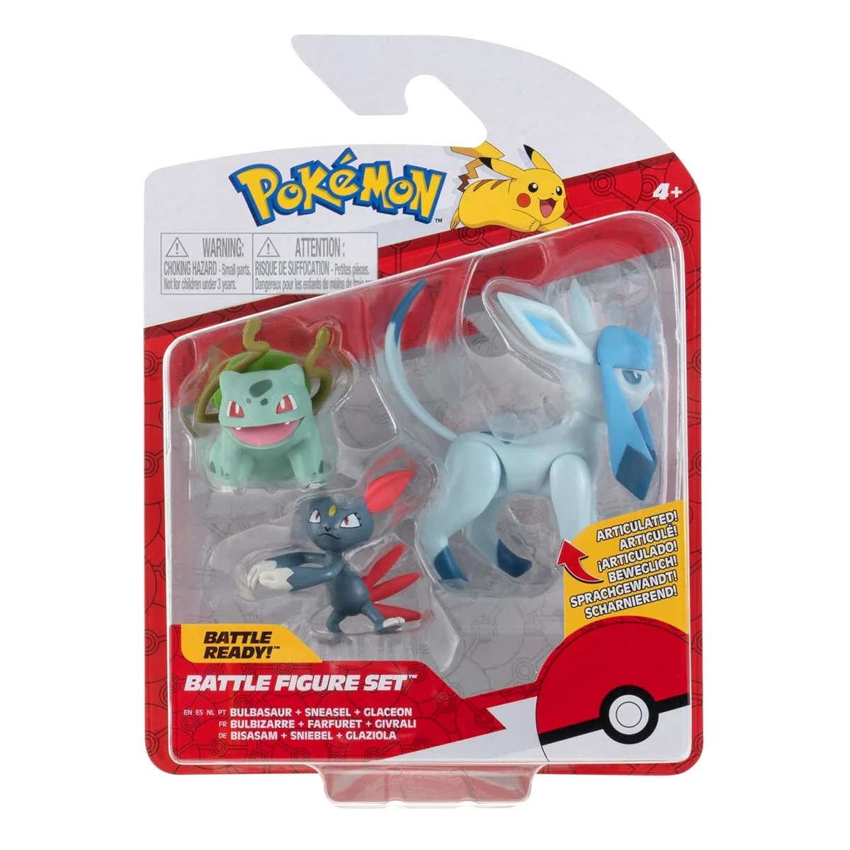 2" & 3" Battle Figure Set: Wave 10 - Bulbasaur, Sneasel & Glaceon ...