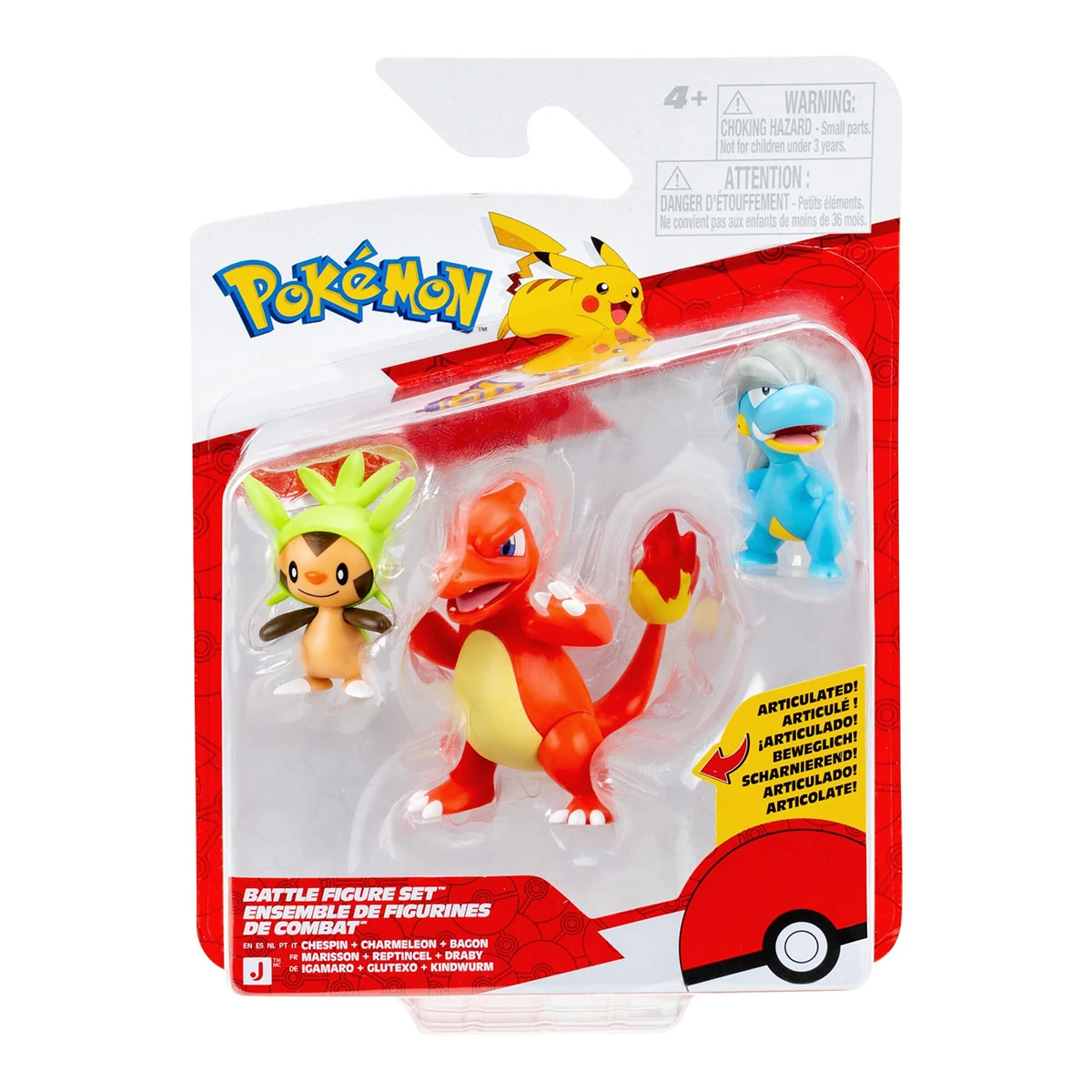 2" & 3" Battle Figure Set: Wave 28 - Chespin, Bagon & Charmeleon ...