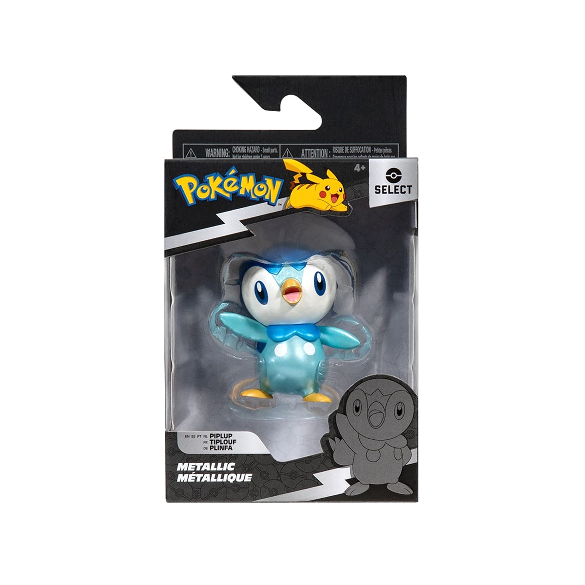 3" Select Metallic Figure: Wave 2 - Piplup | Jazwares Pokemon Figure ...