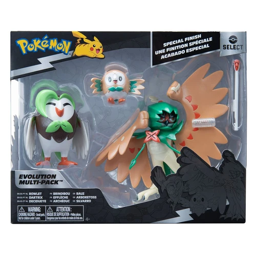 Select Evolution Multi-Pack: Rowlet Evolution Line | Jazwares Pokemon ...
