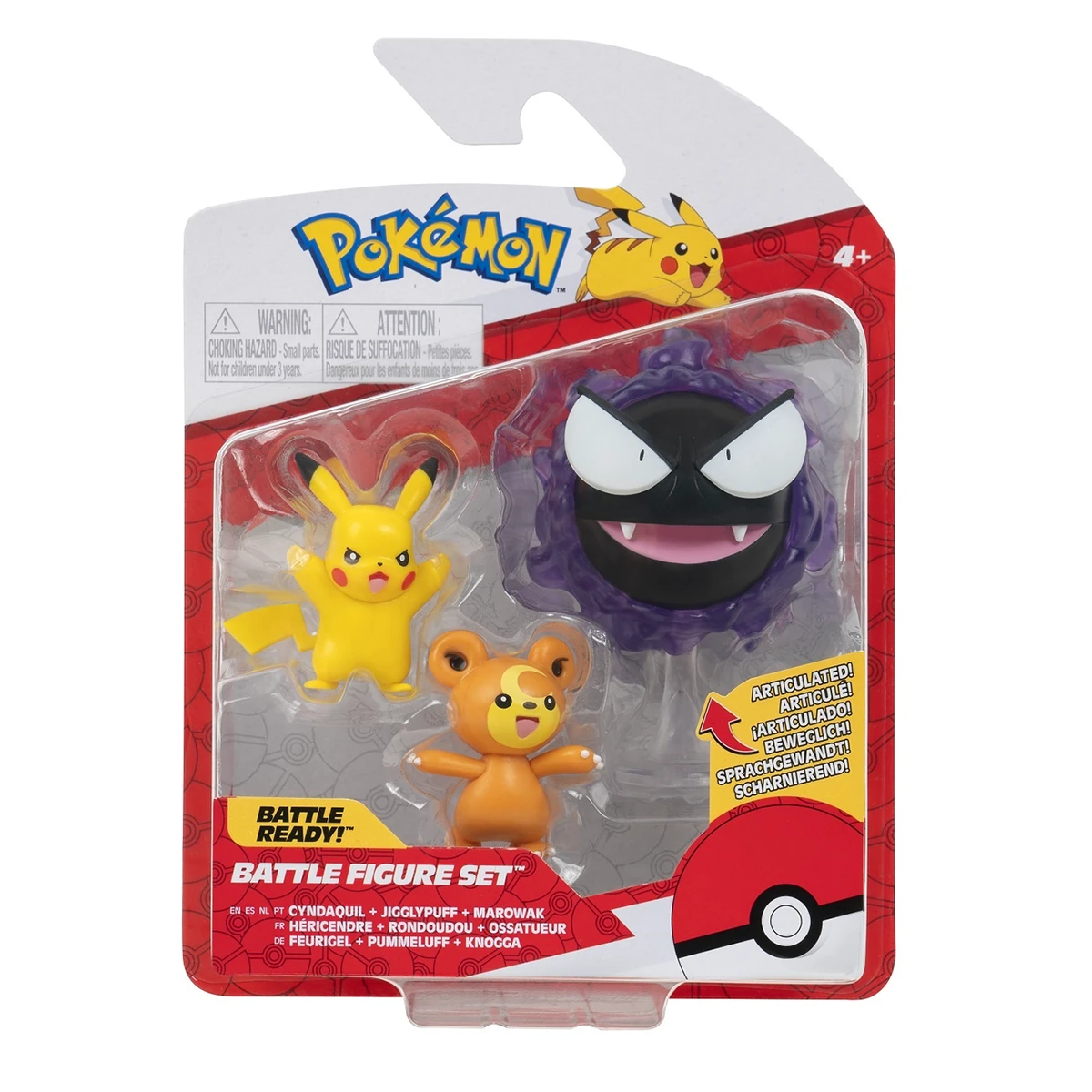2" & 3" Battle Figure Set: Wave 11 - Pikachu, Teddiursa & Gastly ...