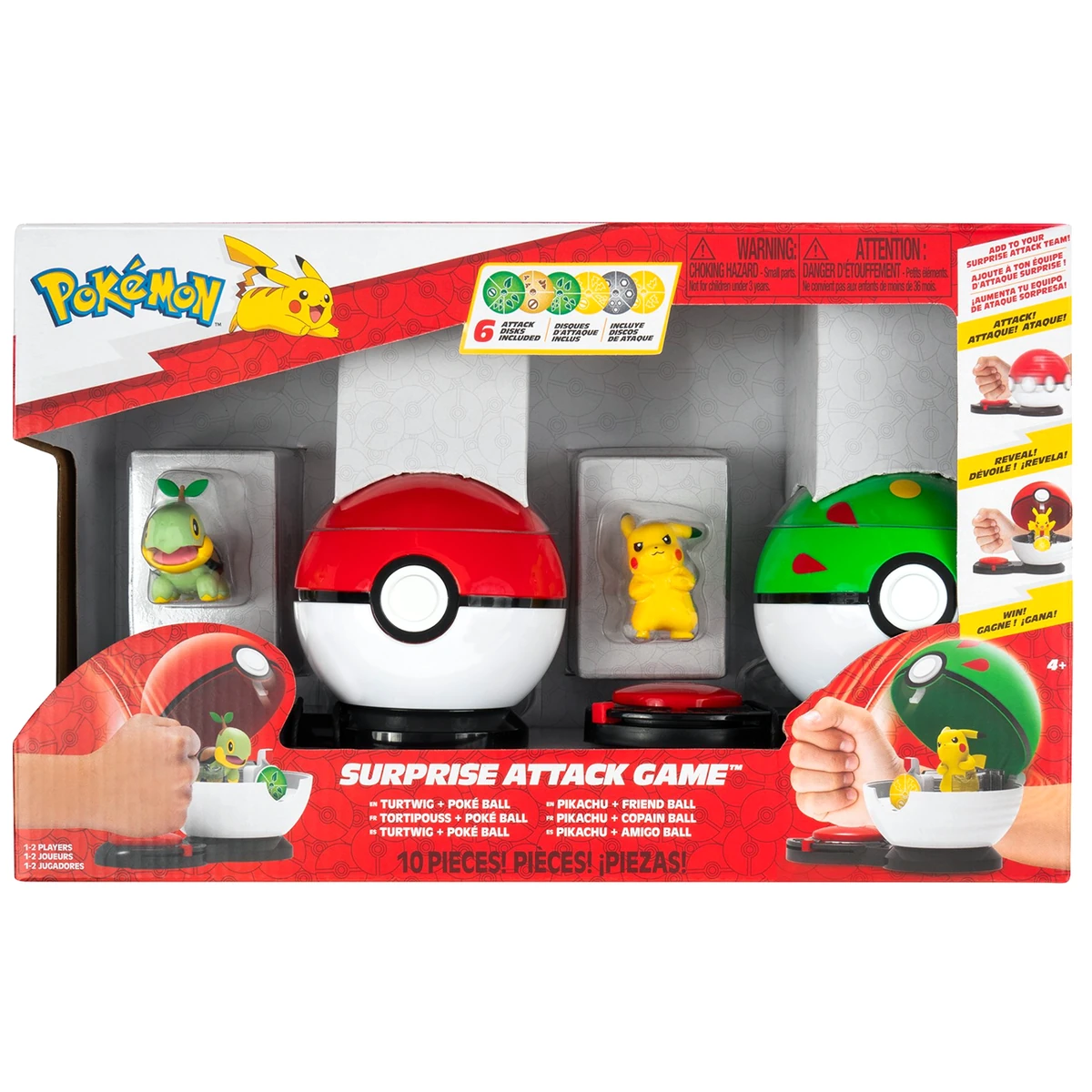 Surprise Attack Game Multi-Pack: Wave 5 - Turtwig & Pikachu | Jazwares ...