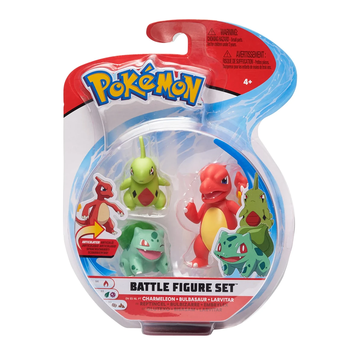 2" & 3" Battle Figure Set: Wave 7 - Bulbasaur, Larvitar & Charmeleon ...