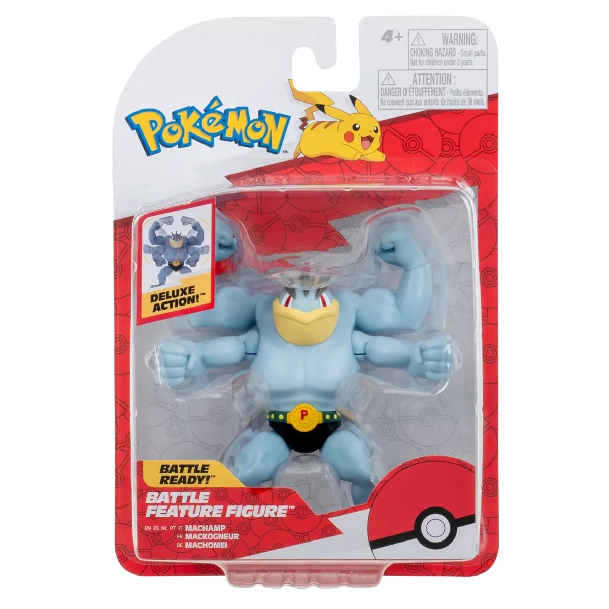 4.5" Battle Feature Figure: Wave 17 - Machamp | Jazwares Pokemon Figure ...