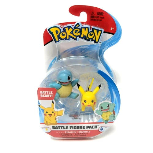 2" First Partner Kanto Battle Figure Pack: Wave 3 - Pikachu & Squirtle ...