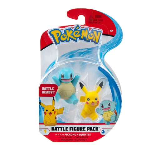2" First Partner Kanto Battle Figure Pack: Wave 4 - Pikachu & Squirtle ...