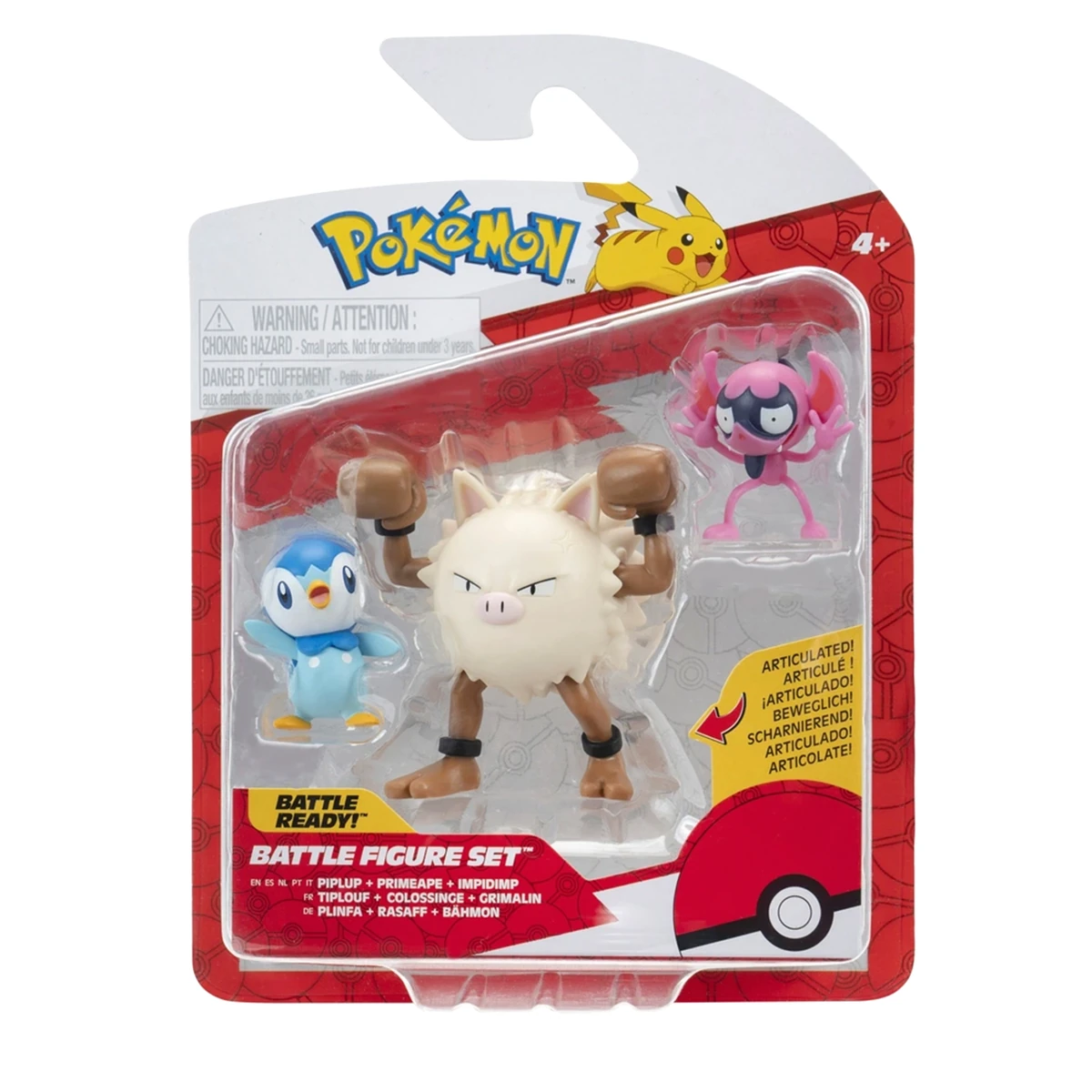 2" & 3" Battle Figure Set: Wave 24 - Piplup, Impidimp & Primeape ...