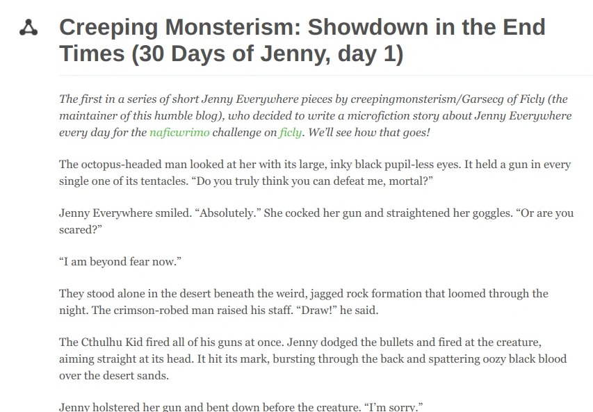 Showdown in the End Times (short story) | Jenny Everywhere Wiki | Fandom
