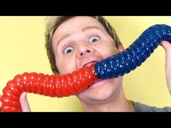 giant candy worm attack