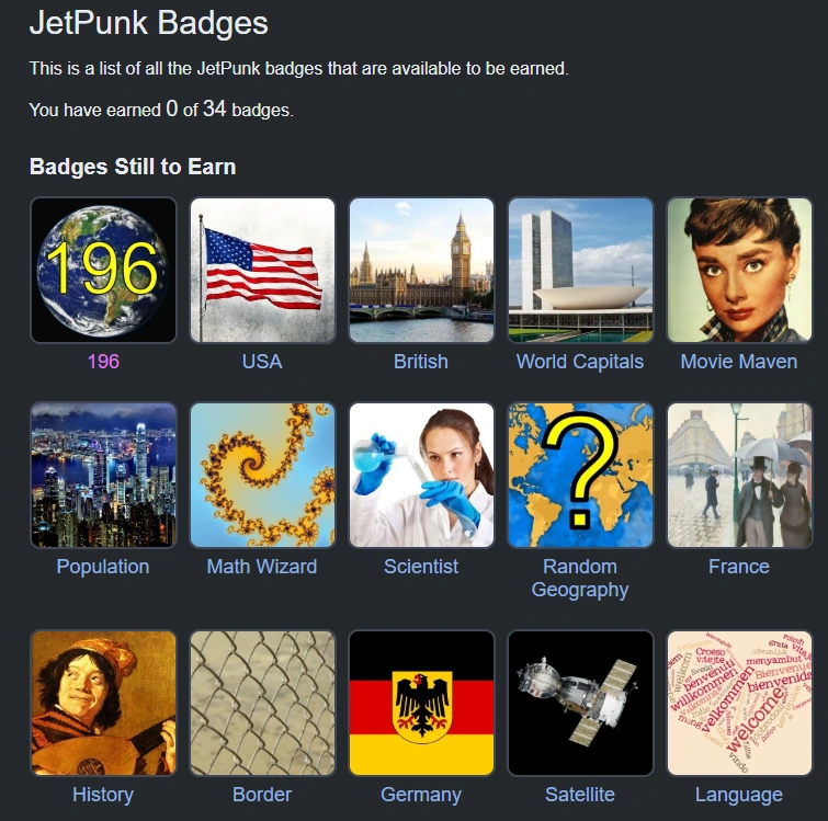 Badges | JetPunk Wiki | Fandom
