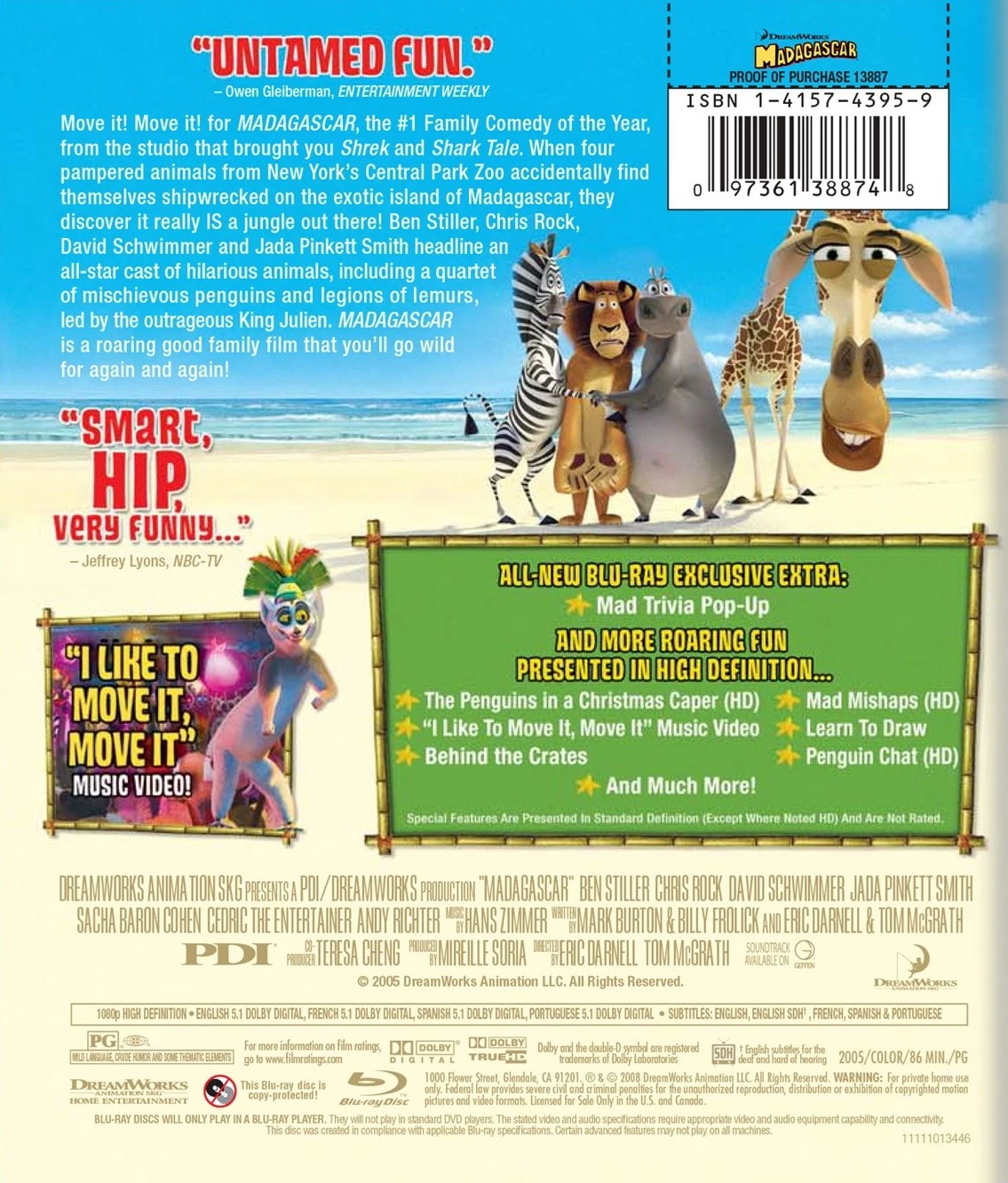 Madagascar Dvd 2005 Pantalla Ancha Opening To Madagascar 2005 DVD