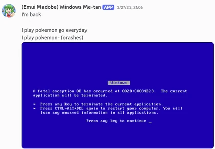 Windows Me-tan (Emui) | Jerry Mouse Island Wiki | Fandom