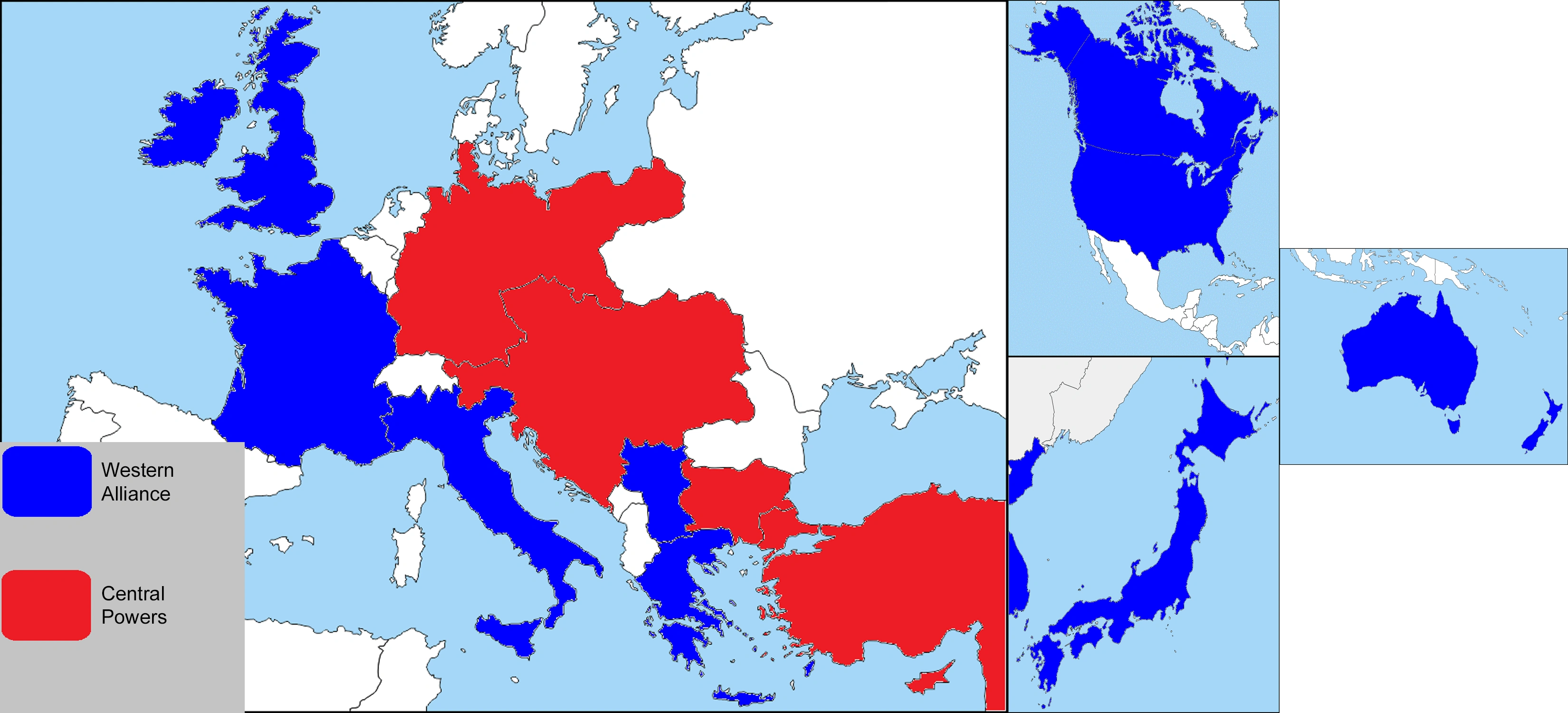 World War 1 Alliance World Map