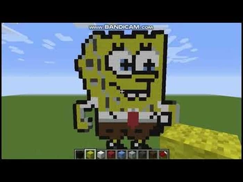 Minecraft Pixel Art: SpongeBob SquarePants | JoshDoesAmazingContent2008 ...