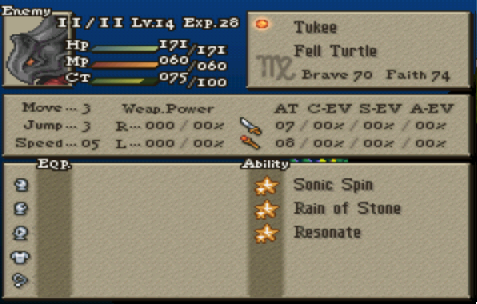 Fell Turtle | Journey of the Five (a Final Fantasy Tactics Hack) Wiki ...