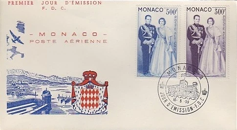 Monaco 1959 Air Post-Prince Rainier III and Princess Grace | JPP-Stamps ...