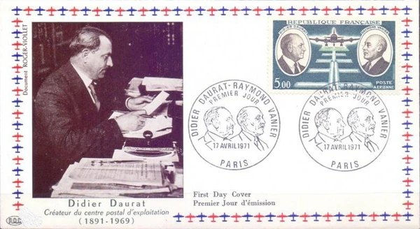 France 1971 Didier Daurat and Raymond Vanier Aviation Pioneers | JPP ...