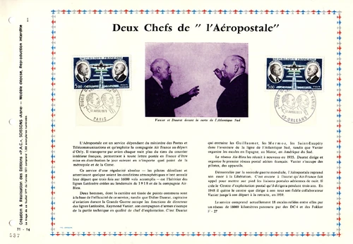 France 1971 Didier Daurat and Raymond Vanier Aviation Pioneers | JPP ...