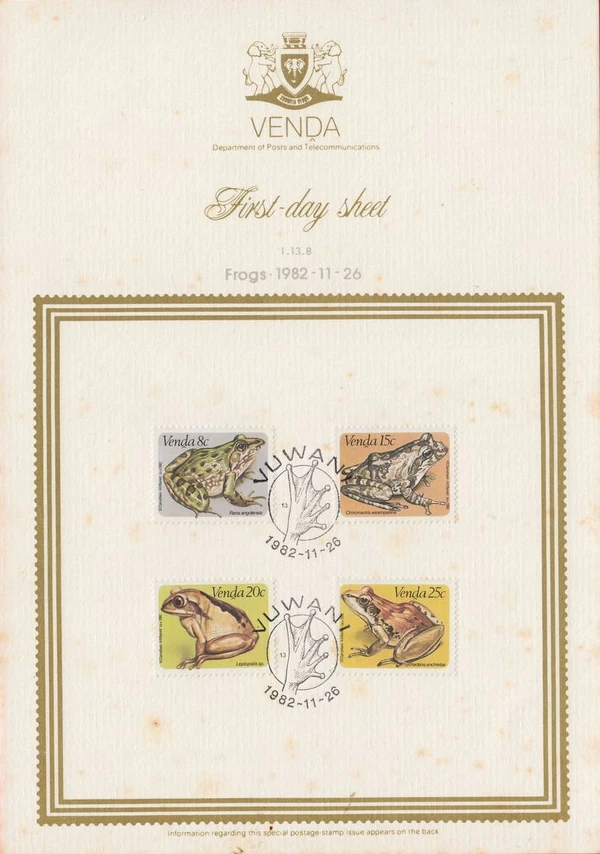 Venda 1982 Frogs | JPP-Stamps Wiki | Fandom
