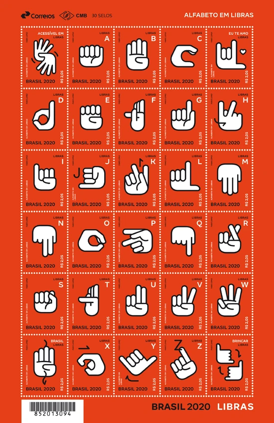 Brazil 2020 Alphabet in LIBRAS - Brazilian Sign Language | JPP-Stamps ...