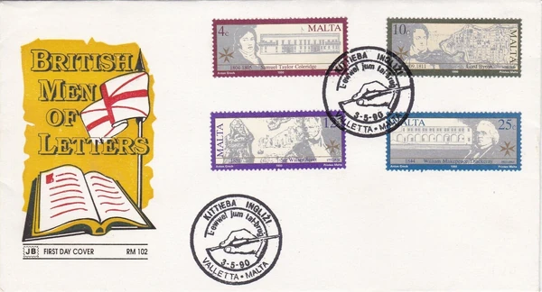Malta 1990 British Men of Letters | JPP-Stamps Wiki | Fandom