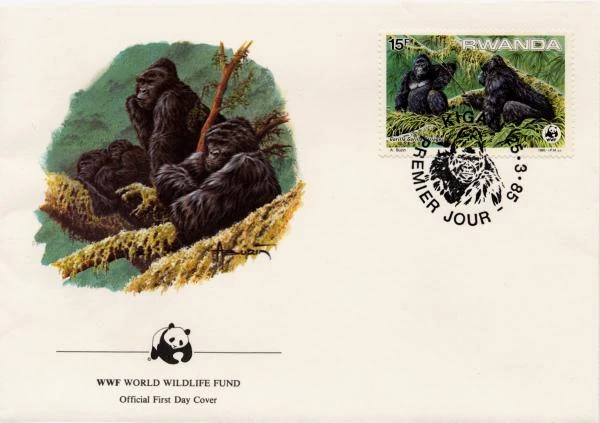 Rwanda 1985 WWF Mountain Gorilla | JPP-Stamps Wiki | Fandom