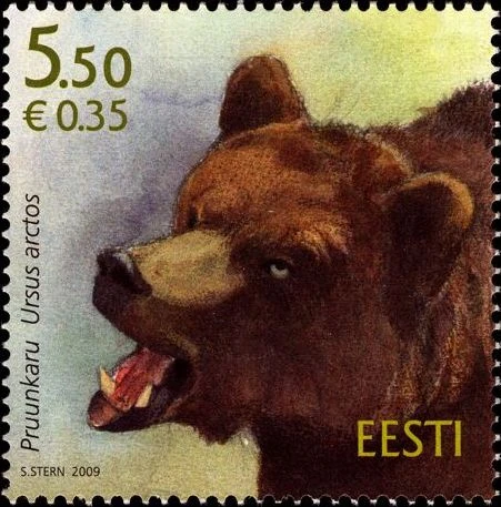 Estonia 2009 Estonian Fauna - Brown Bear | JPP-Stamps Wiki | Fandom