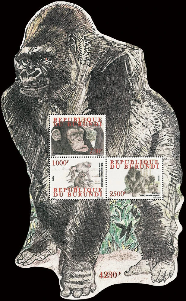 Burundi 2011 Monkeys of Burundi | JPP-Stamps Wiki | Fandom
