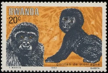 Rwanda 1983 Mountain Gorilla | JPP-Stamps Wiki | Fandom
