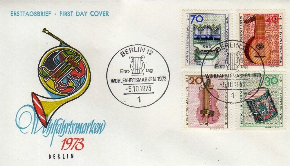 Germany-Berlin 1973 Musical Instruments | JPP-Stamps Wiki | Fandom