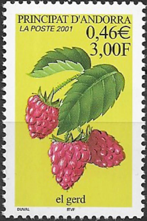 Andorra-French 2001 Raspberries | JPP-Stamps Wiki | Fandom