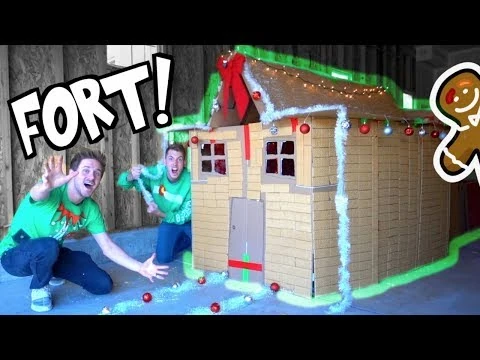 LIFE SIZE GINGERBREAD HOUSE FORT! | JStu Wiki | Fandom