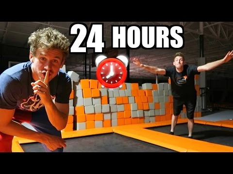 24 HOUR TRAMPOLINE PARK FORT! | JStu Wiki | Fandom