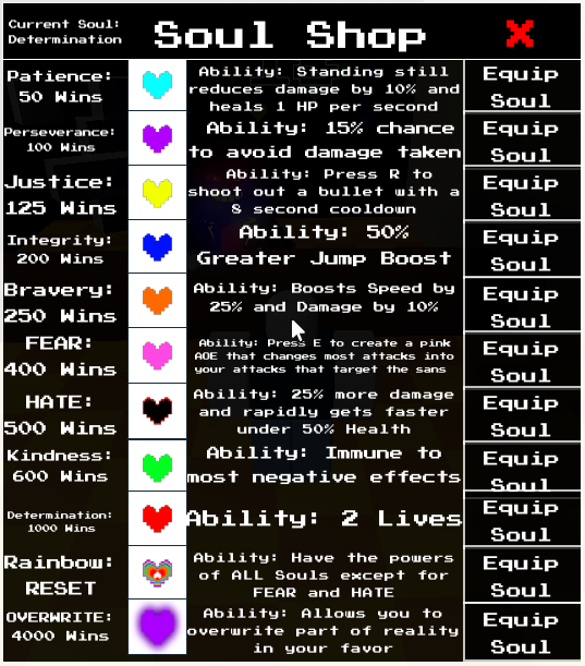 Souls | Undertale: Judgement Day (Roblox) Wiki | Fandom