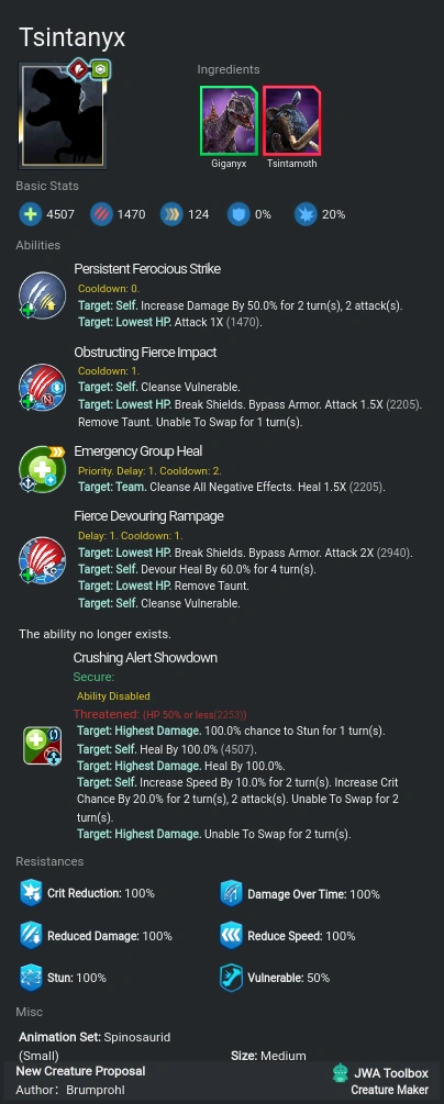 Tsintanyx | Jurassic World Alive Ideas Wiki | Fandom