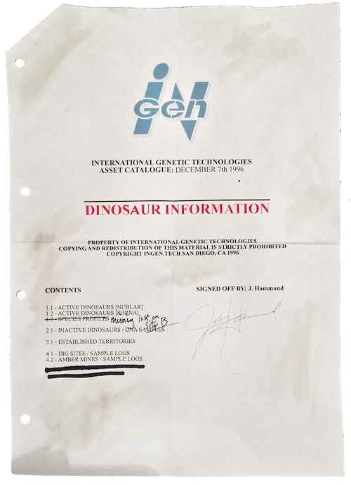 Lista de InGen. | Jurassic Park Wiki | Fandom