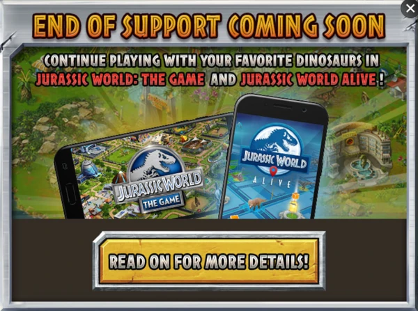 Jurassic Park Builder: Game closure | Jurassic Park Builder Wiki | Fandom