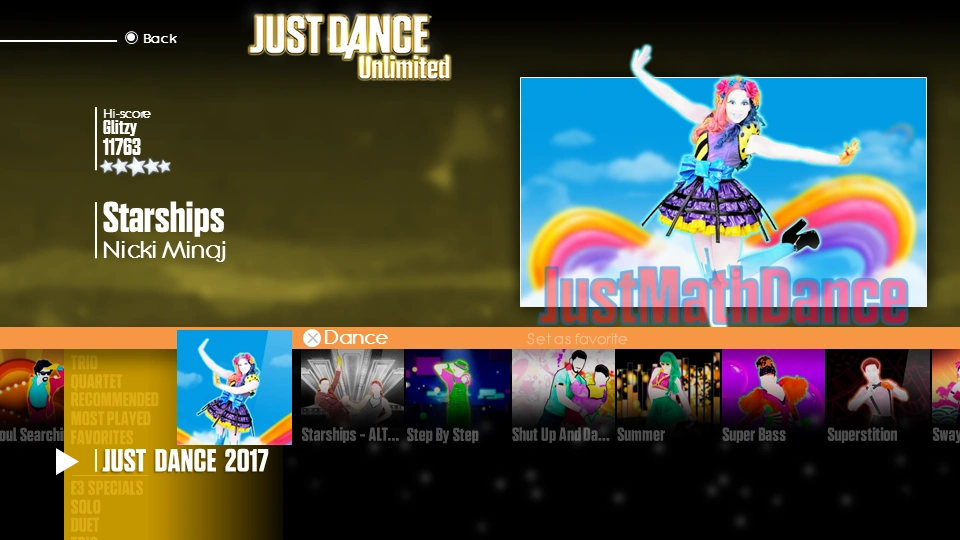 User blog:JustMathDance/Request: JD2017 - Unlimited Menu | Just Dance ...